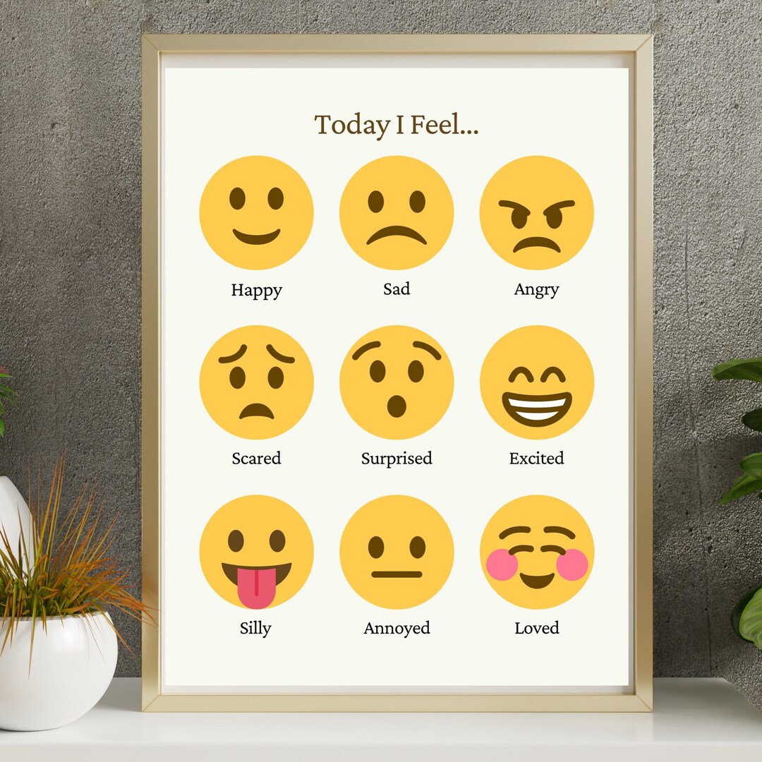 Toddler Feelings Chart, Emotions Chart, Homeschool Poster - Etsy