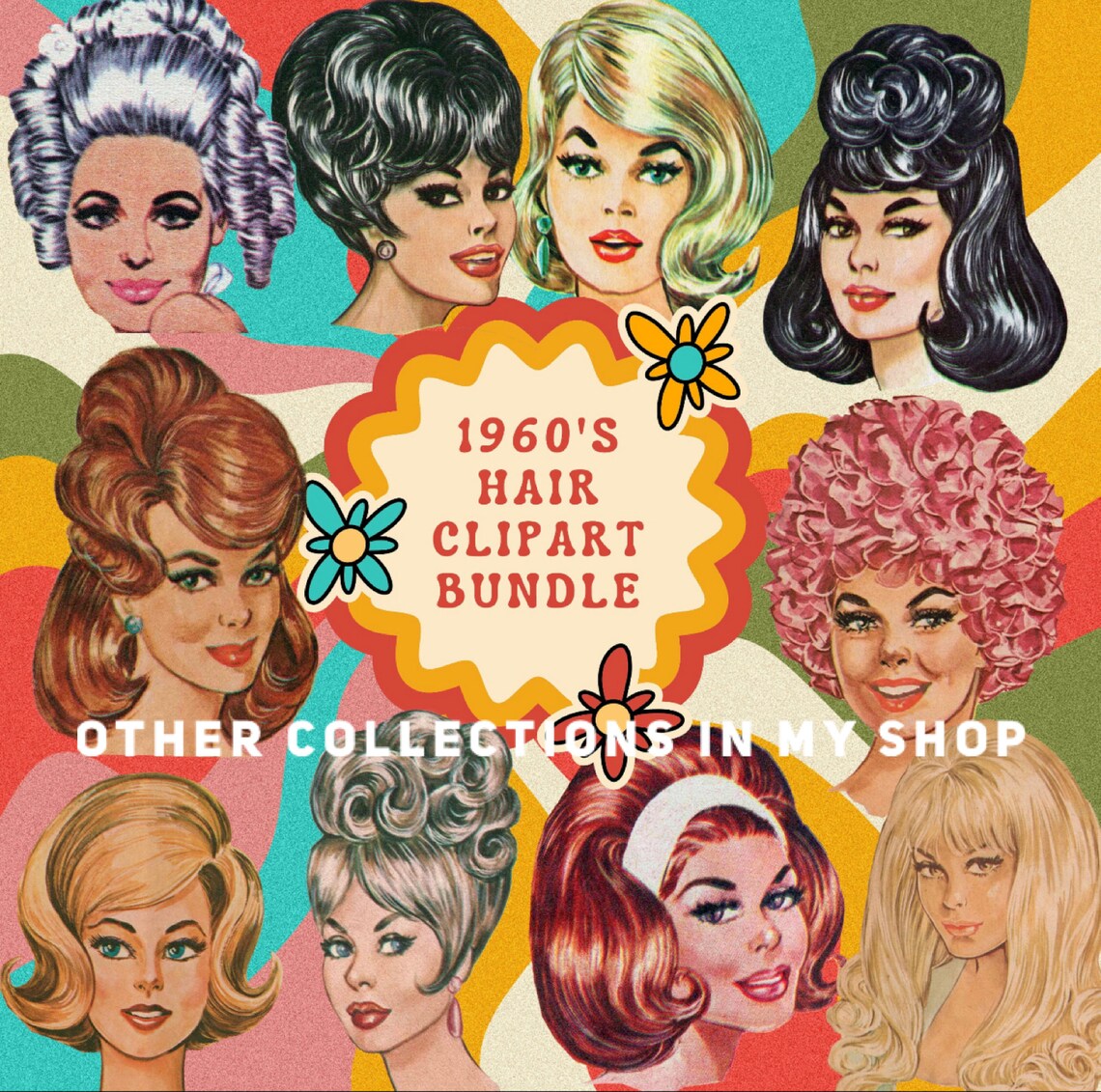 1970s Fashion Clipart Bundle 70s Scrapbook Ephemera Vintage Teens ...