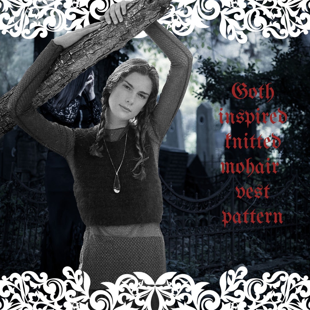 Goth Tank Top Vest Knitting Pattern Easy Mohair Knitting Pattern 90's ...
