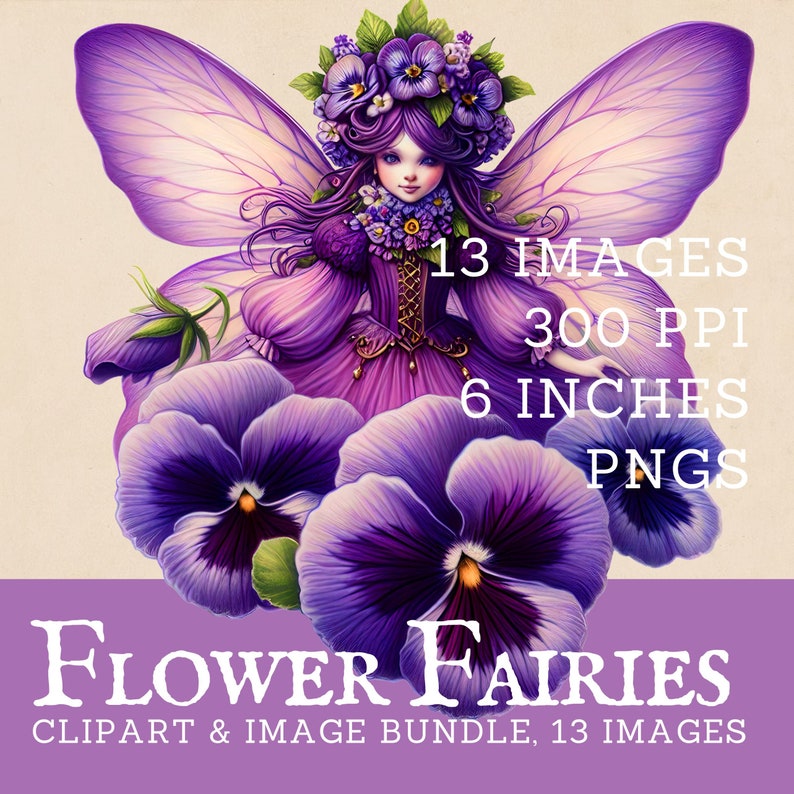 Flower Fairies Clipart Bundle Flower Fairies Digital Download Flower ...