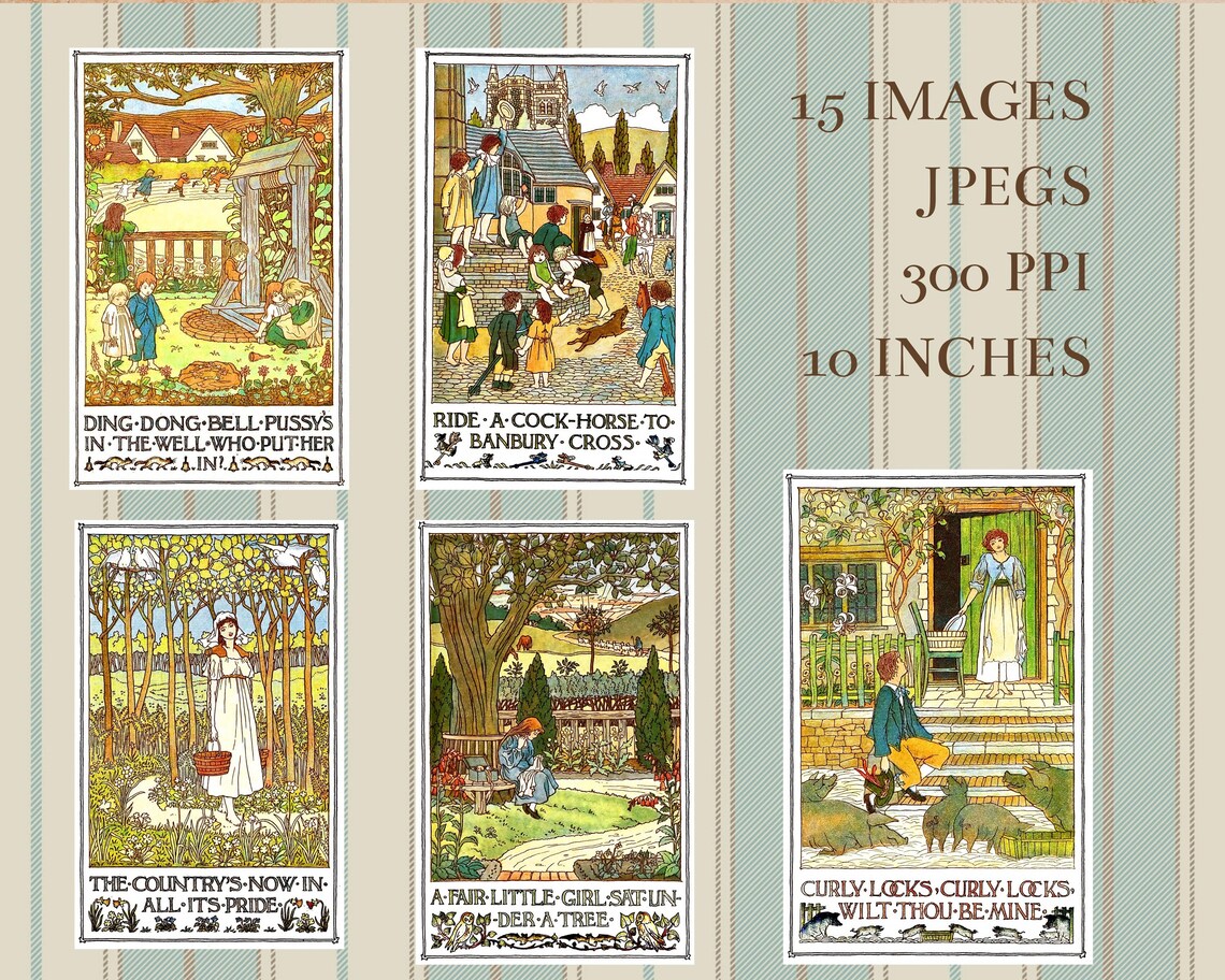 Vintage Mother Goose Clip Art: Victorian Nursery Rhymes (digital ...