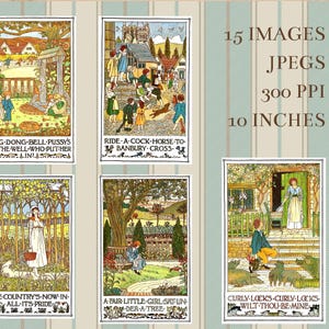 Vintage Nursery Rhyme Clip Art Bundle Vintage Mother Goose Journal ...