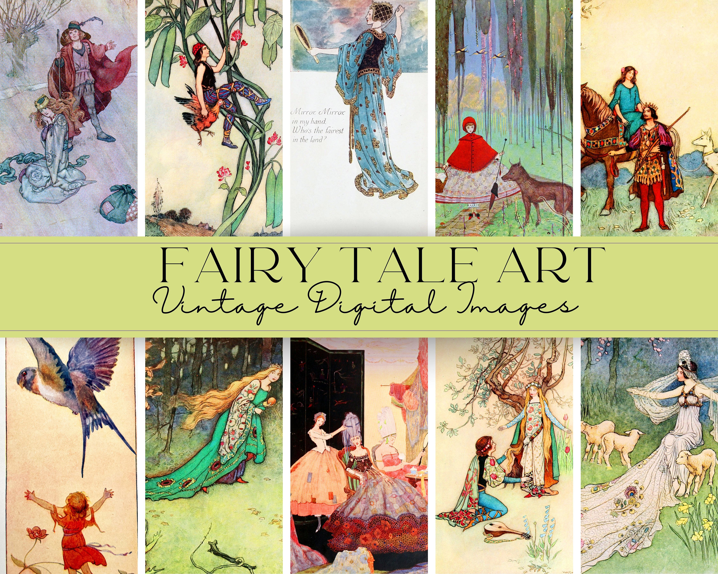 Vintage Fairytale Clip Art Bundle Fairy Tale Digital Download Antique ...