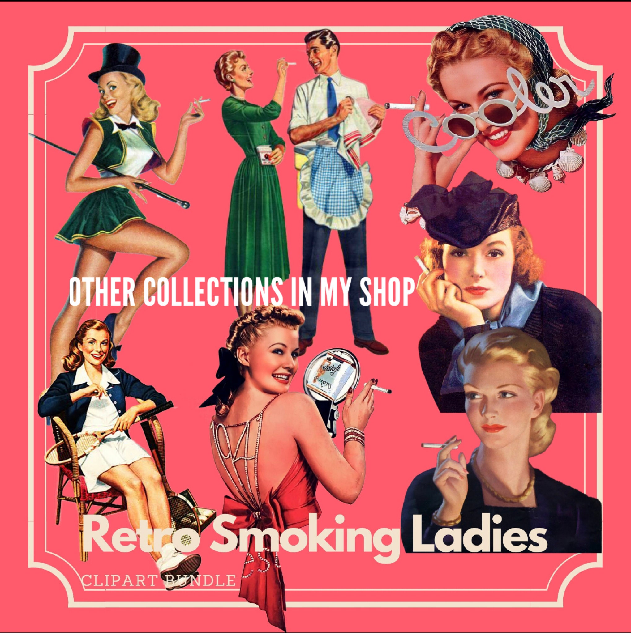1930s Hollywood Star Couples Clip Art: Vintage Ephemera Bundle (digital ...