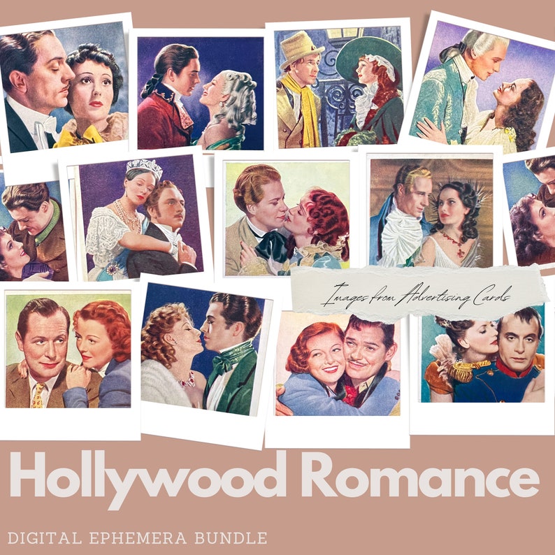 1930s Hollywood Star Couples Clip Art: Vintage Ephemera Bundle (digital ...