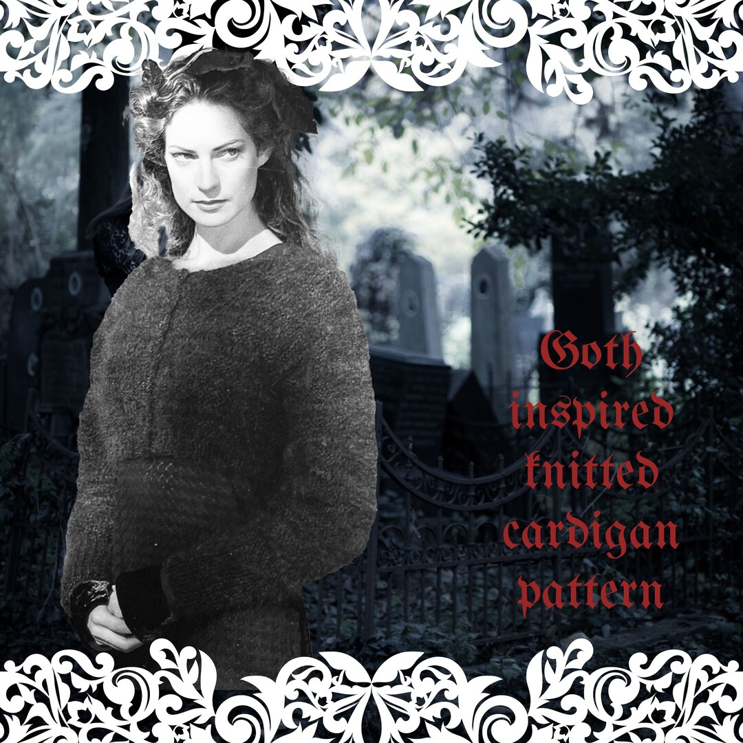 90s Goth Cardigan Knitting Pattern PDF Gothic Knitting Pattern 1990s ...