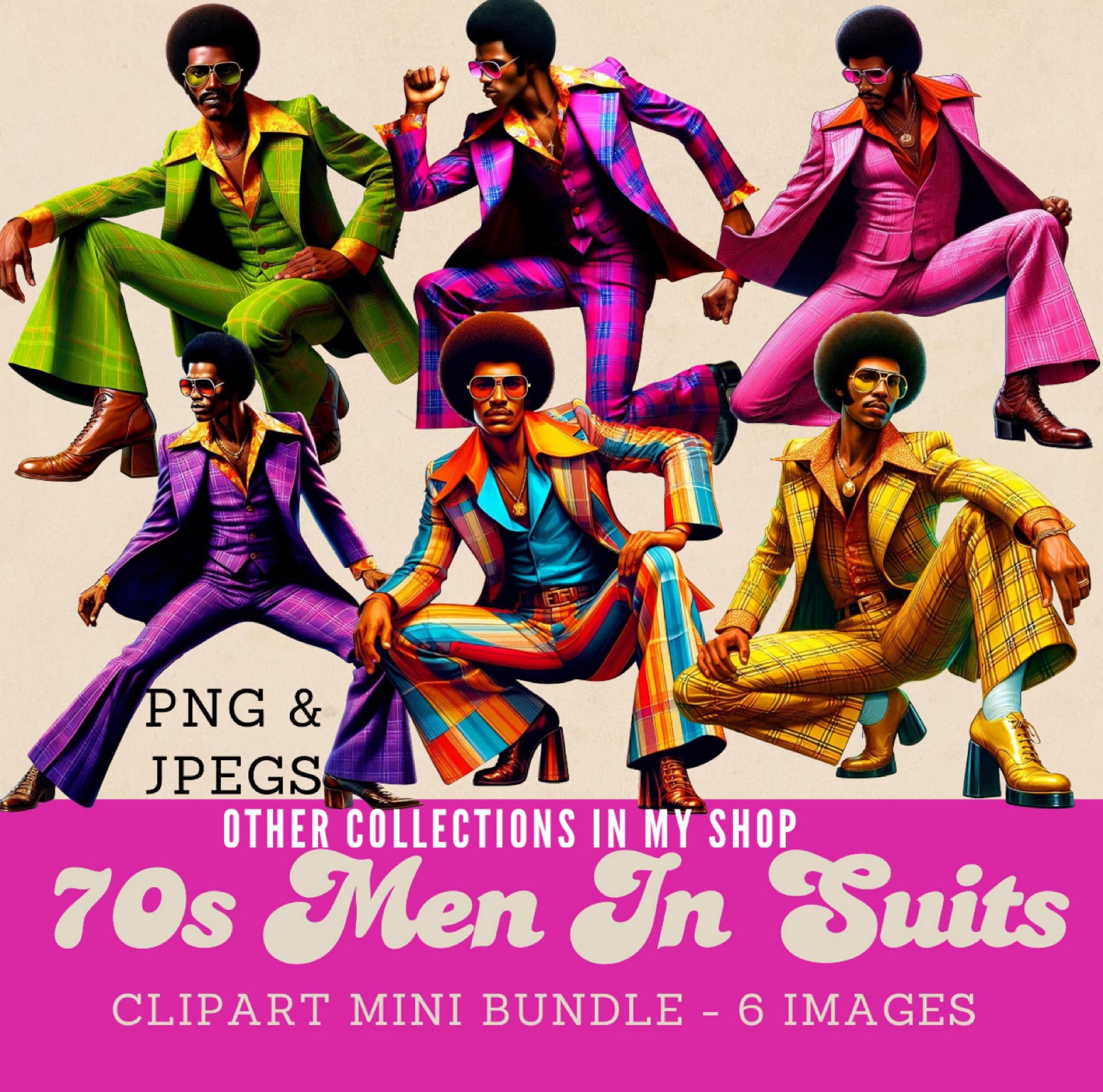 70s Disco Men Clip Art Bundle: Retro Dancers (PNG & JPEG) - Etsy UK