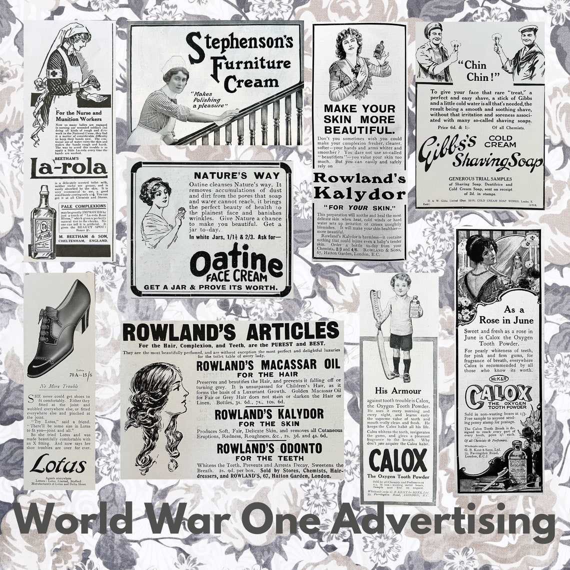WW1 Advertising Ephemera Bundle: Vintage Ads From 1910s (digital ...