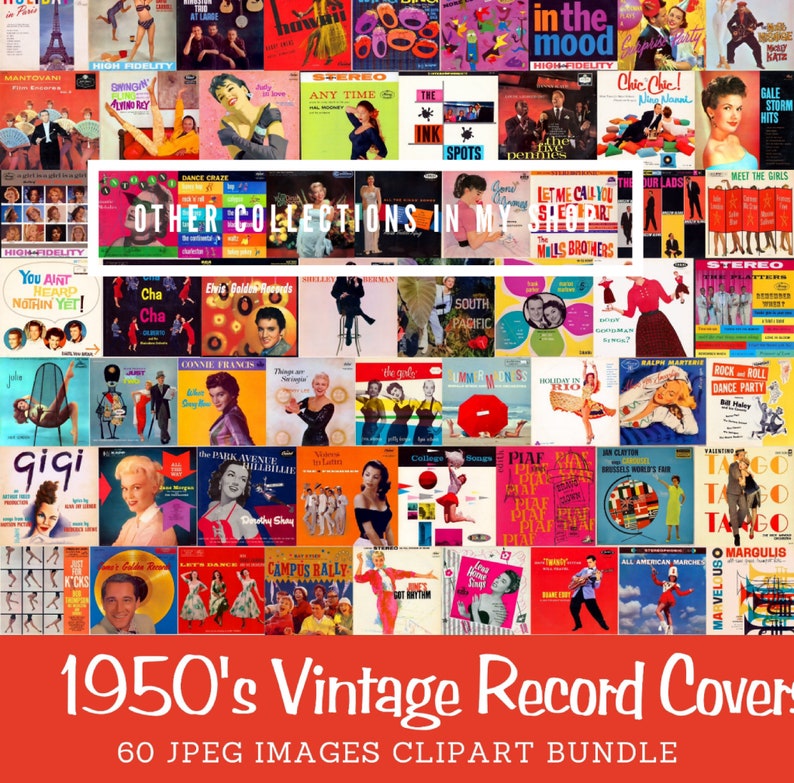 Vintage 1950s Country Music Album Covers Clipart (digital Download) - Etsy