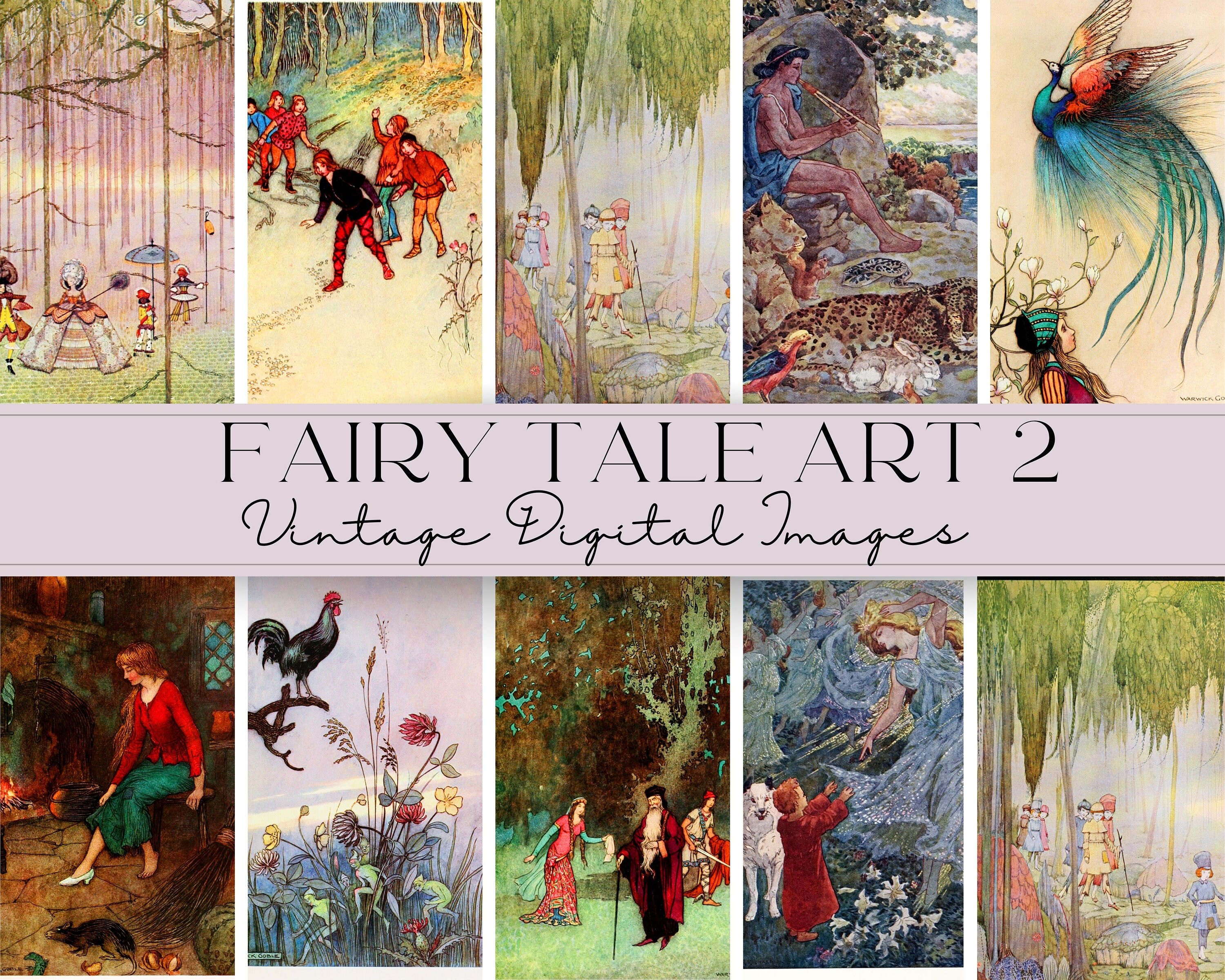 Vintage Fairytale Clip Art Bundle Fairy Tale Digital Download Antique ...