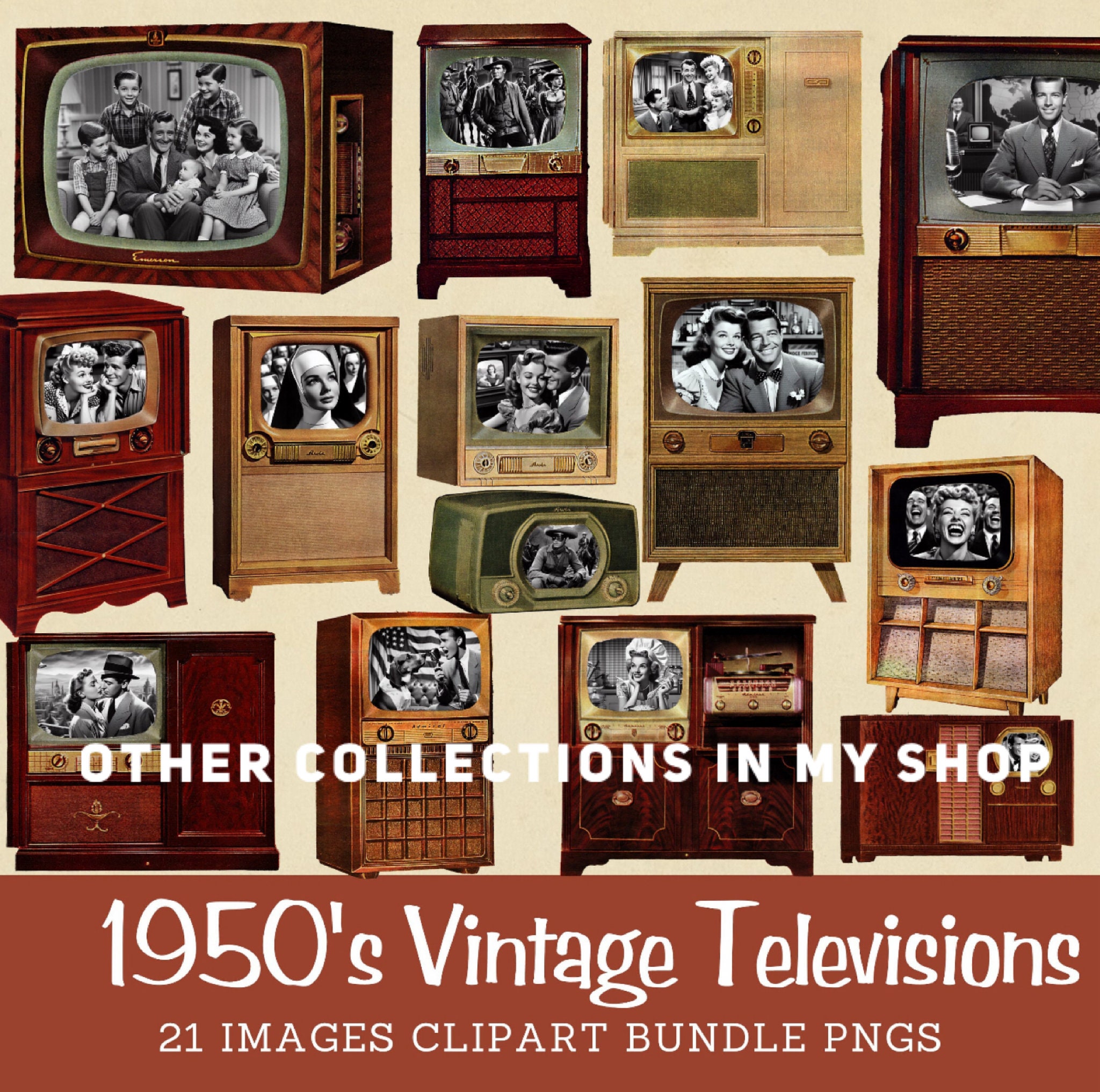 1950s Record Covers Clipart Bundle 1950s Music Ephemera for Journals ...