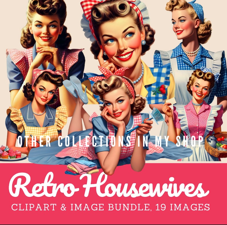 Retro Black Cowgirls Clipart Bundle 1950s Black Women Cowgirl Fussy Cuts Retro Western Ladies ...