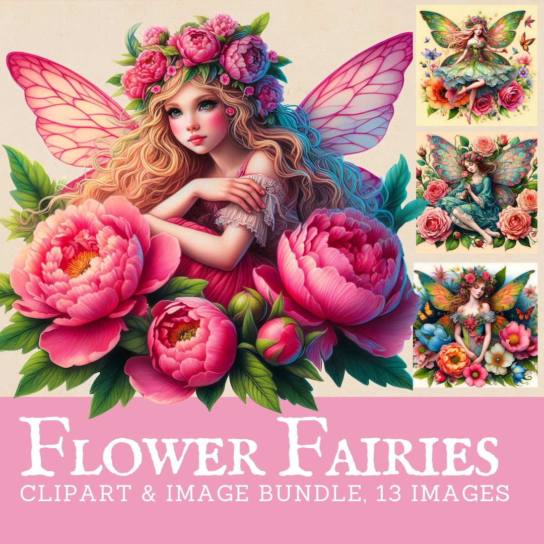 Flower Fairy Clipart Bundle Flower Fairies Digital Download Commercial ...