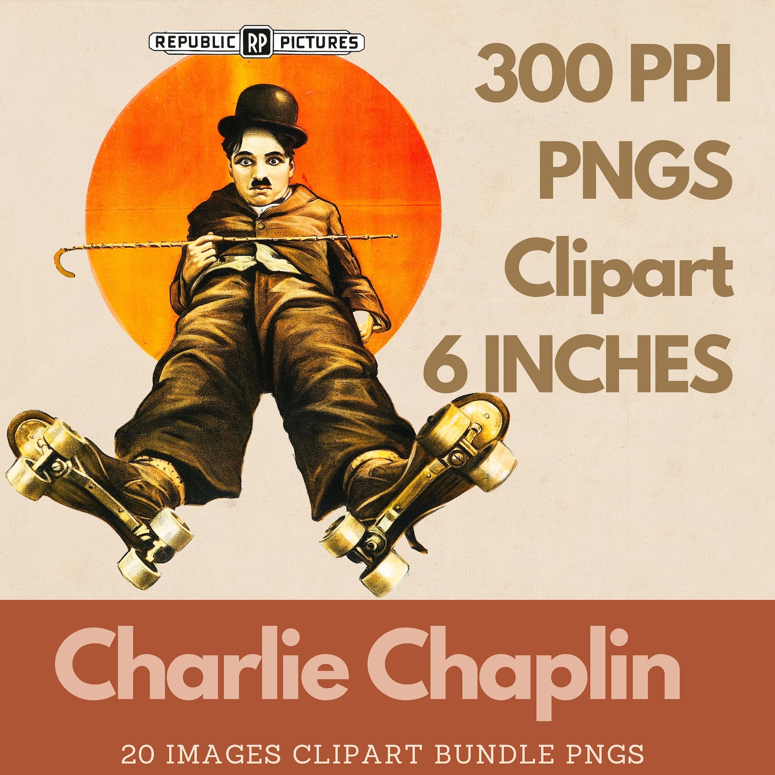 Vintage Charlie Chaplin Clipart: 1920s PNG Bundle (digital Images) - Etsy