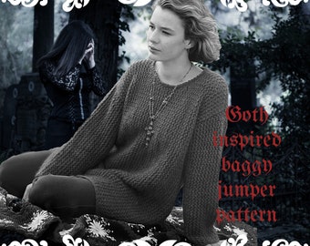 90s Goth Cardigan Knitting Pattern PDF Gothic Knitting Pattern 1990s Knitting - Etsy UK