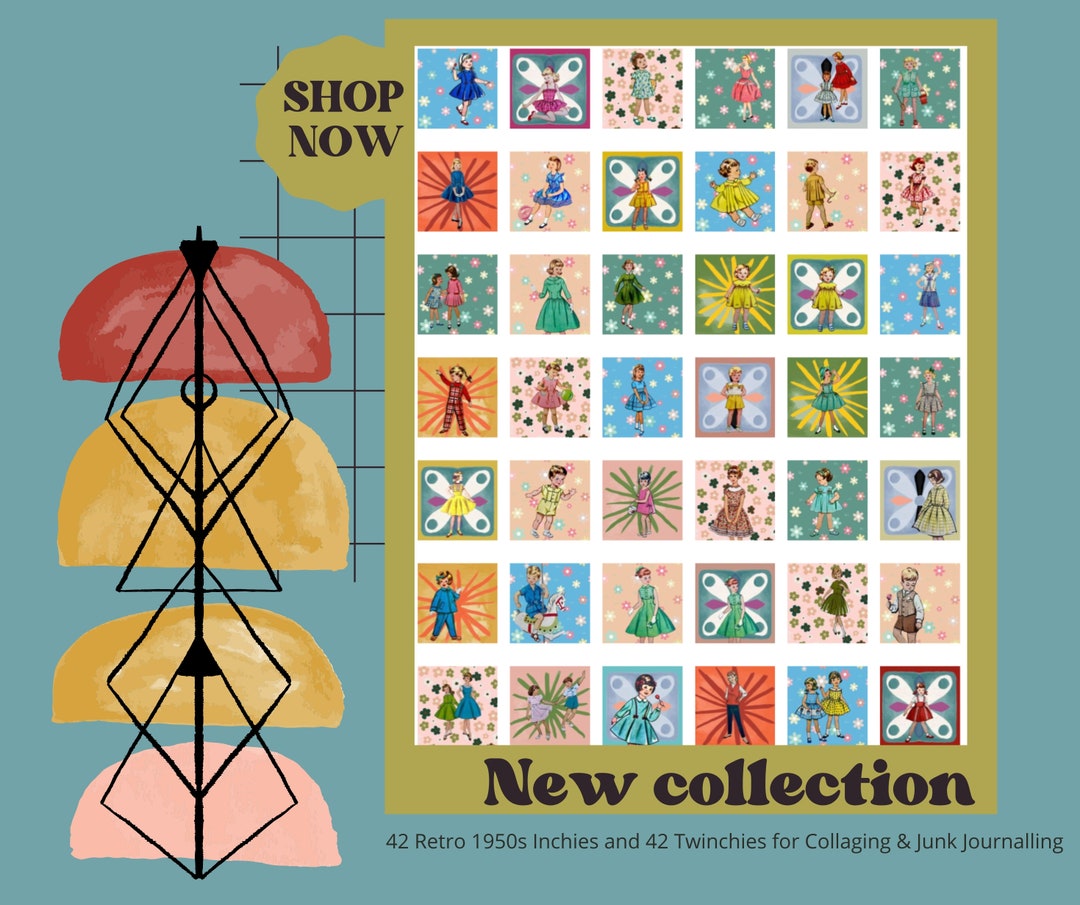 Midcentury Printable Inchies & Twinchies 1950s Children for - Etsy