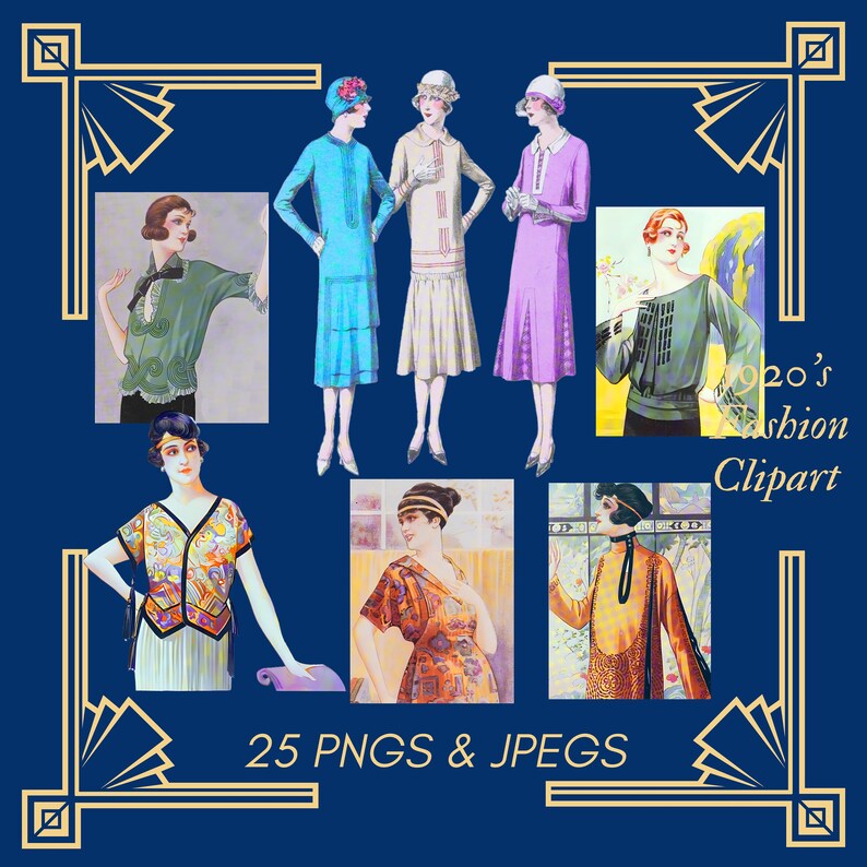 1920s Flappers Fashion Clipart Bundle for Junk Journals - Etsy