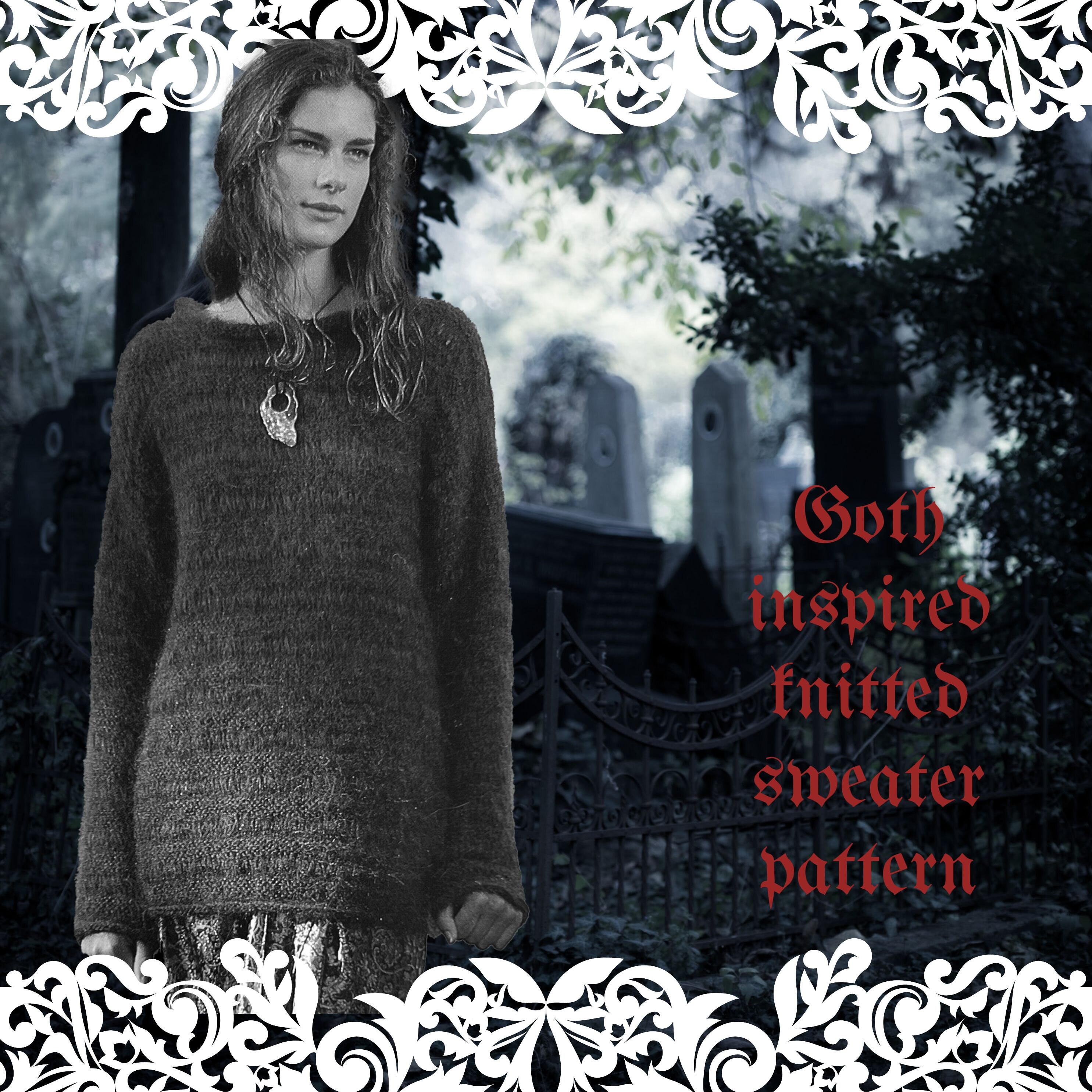 90s Goth or Grunge Sweater Knitting Pattern PDF - Etsy