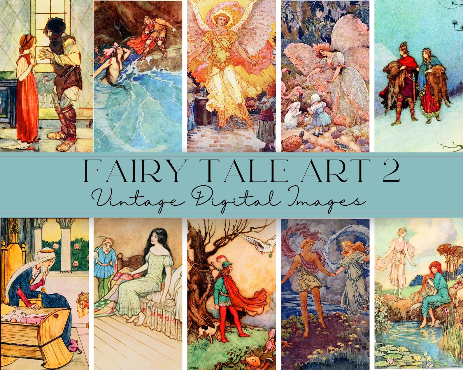 Vintage Fairytale Clip Art Bundle Fairy Tale Digital Download Antique ...