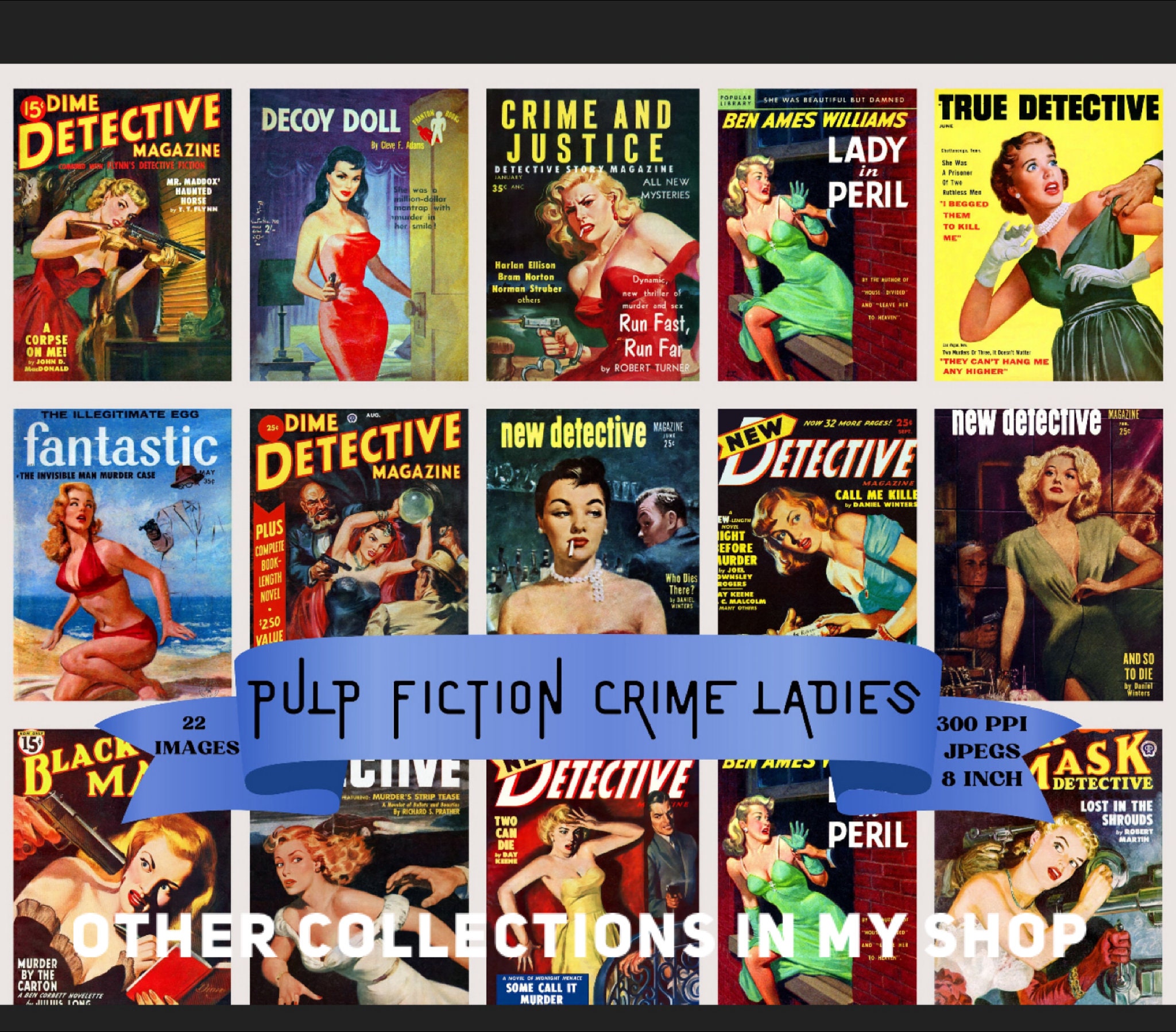 Vintage Lesbian Pulp Novel Book Covers Digital Images, Vintage Lesbian Clip Art Bundle ...
