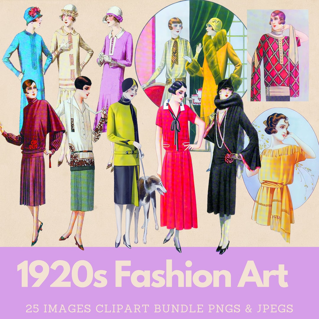 1920s Flappers Fashion Clipart Bundle for Junk Journals Scrapbooking ...