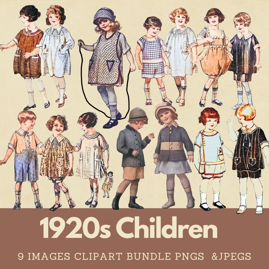 Vintage Kids Clipart Bundle 1920s Children Digital Images 1920s Kids ...