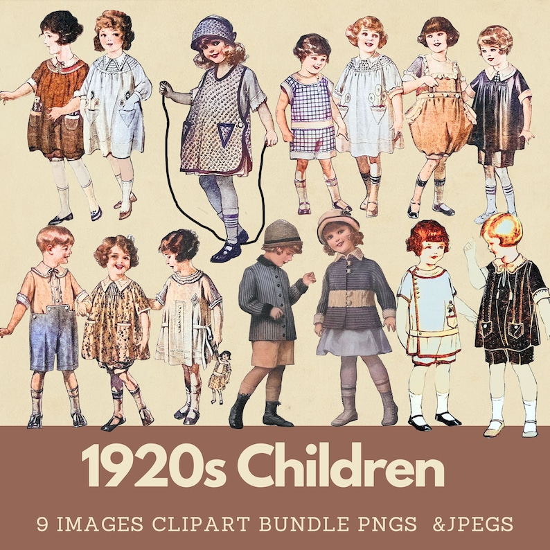 Vintage Kids Clipart Bundle 1920s Children Digital Images 1920s Kids ...