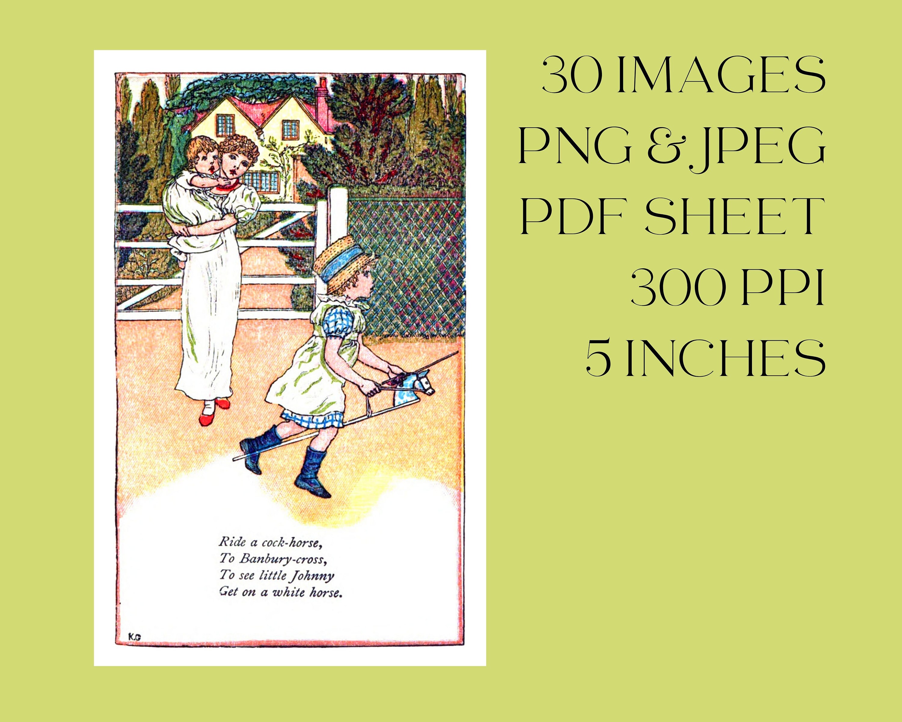 Nursery Rhyme Clip Art Bundle Kate Greenaway Nursery Rhymes Vintage ...