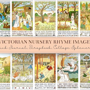 Vintage Mother Goose Clip Art: Victorian Nursery Rhymes (digital ...