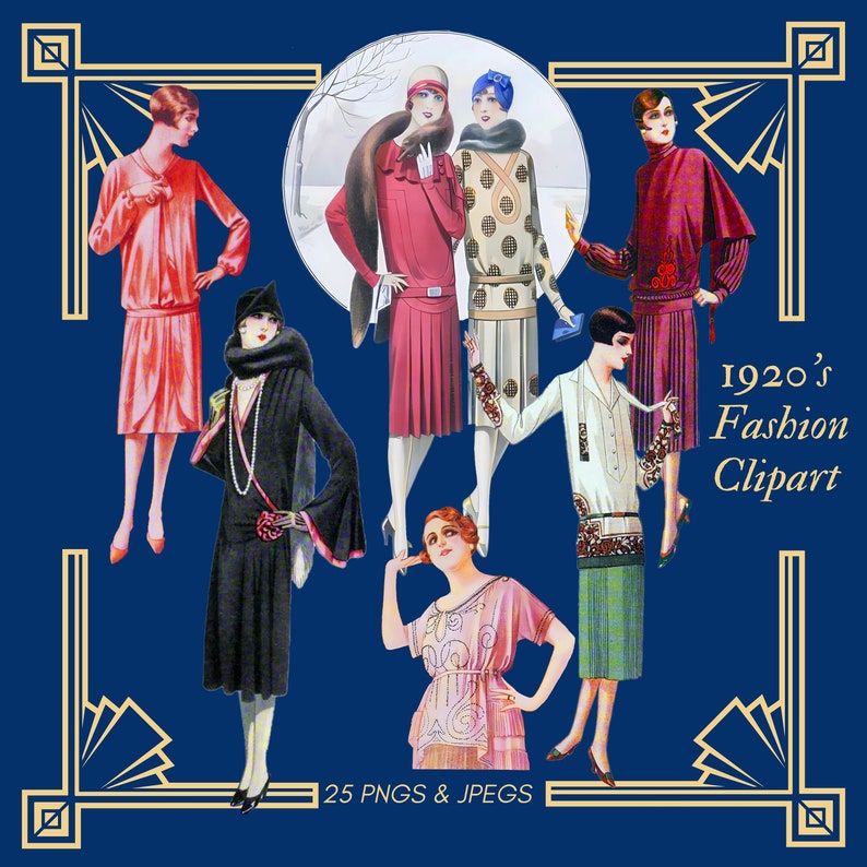 1920s Flappers Fashion Clipart Bundle for Junk Journals - Etsy