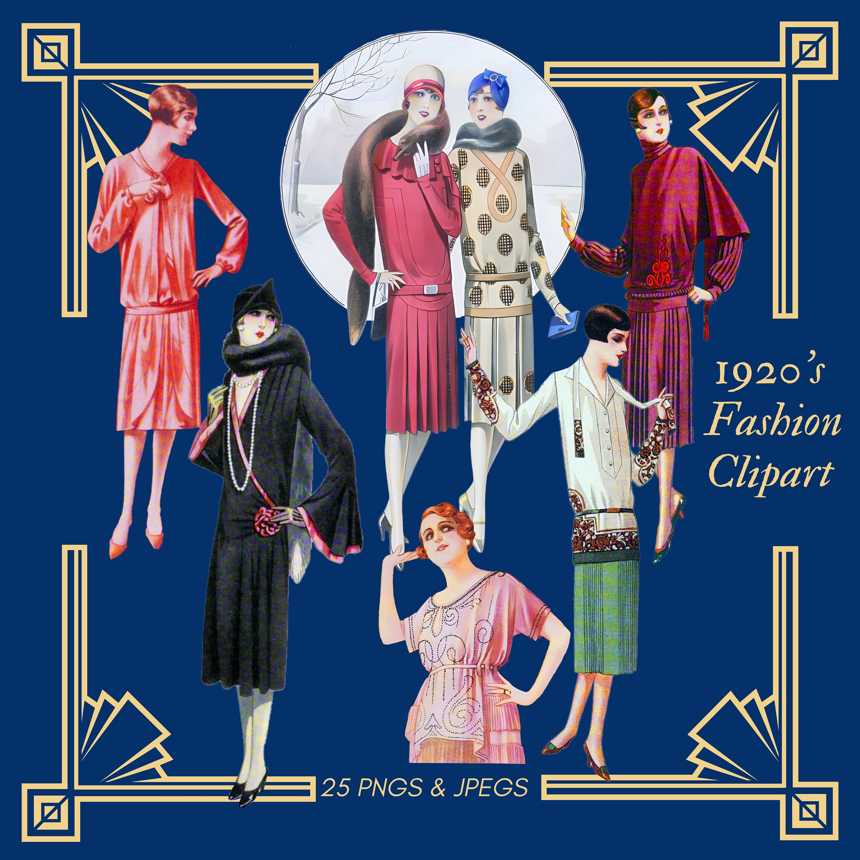 1920s Flappers Fashion Clipart Bundle for Junk Journals - Etsy Australia