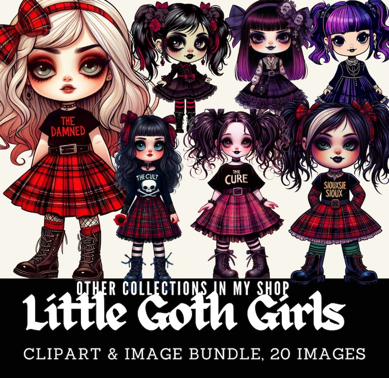 Punk Rock Clip Art Bundle Digital Download Cute Punk Girls Digital ...