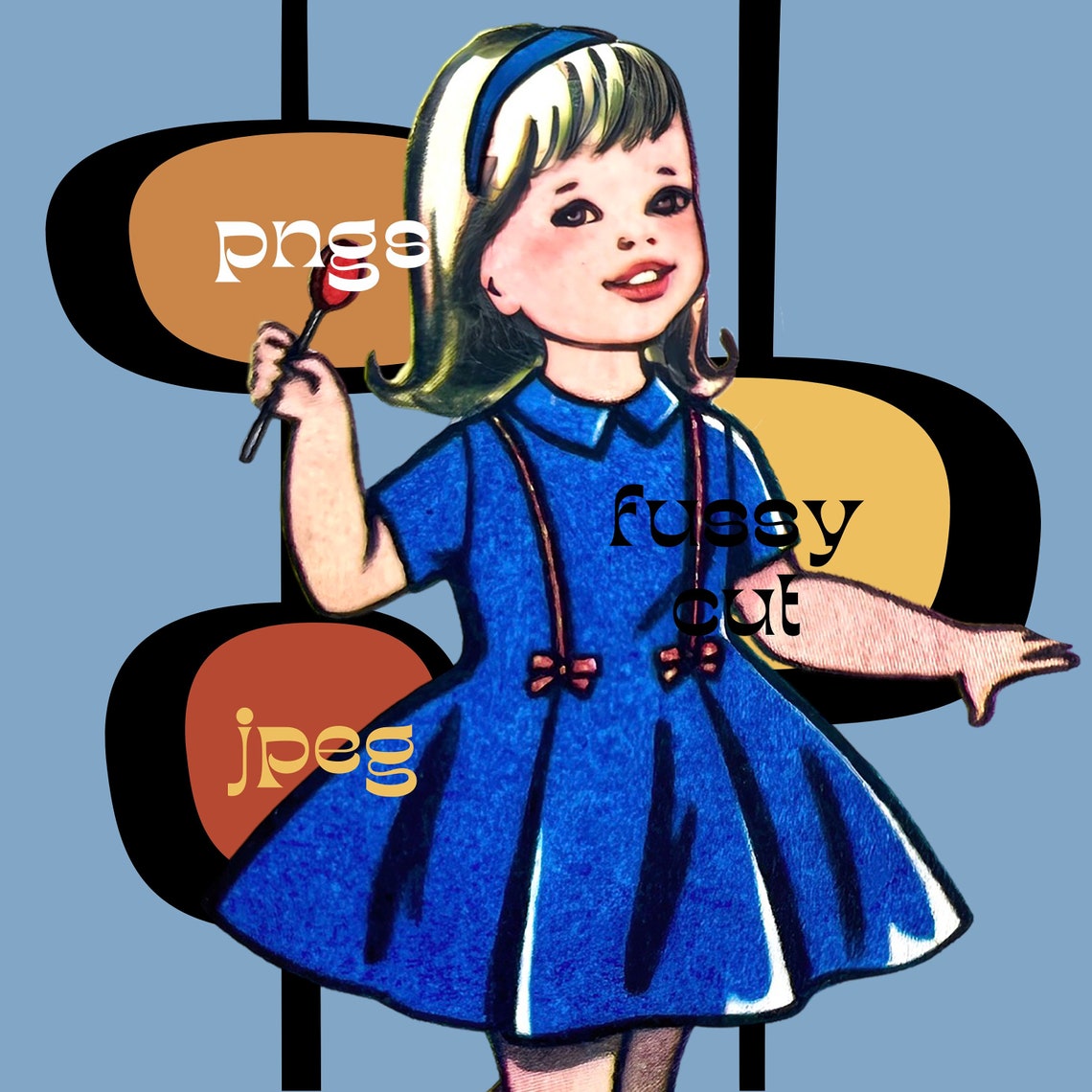 1950s Girls Fashion Clipart Bundle Midcentury PNGS - Etsy