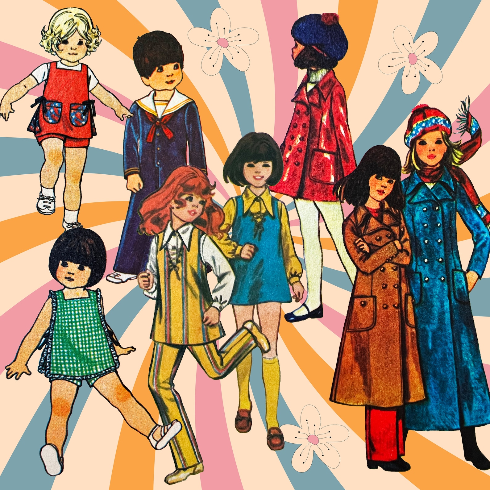 1970s Kids Clipart Bundle: Vintage Children PNG (digital Download) - Etsy