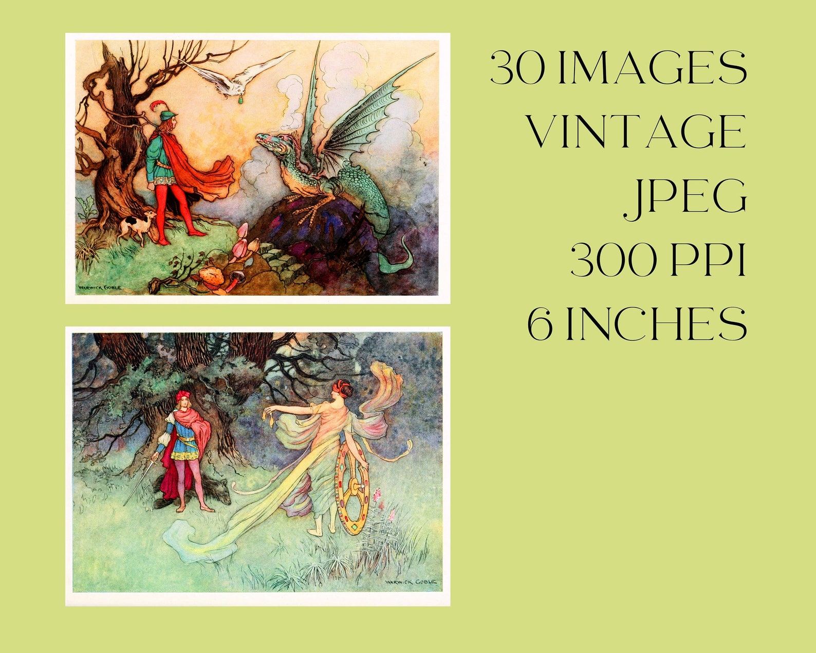 Vintage Fairytale Clip Art Bundle Fairy Tale Digital Download Antique ...