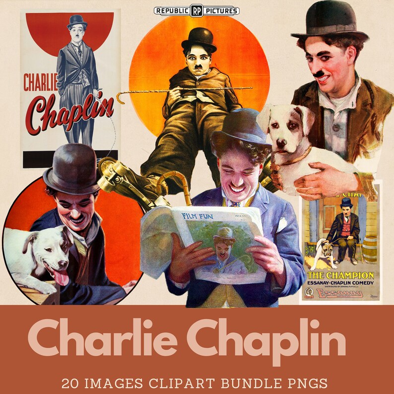 Charlie Chaplin Clipart Bundle Digital Images Charlie Chaplin PNG - Etsy
