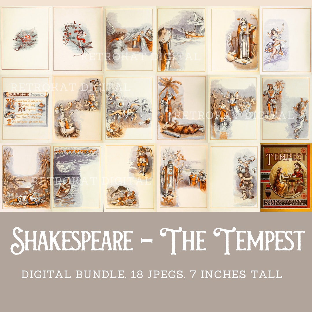 Printable Junk Journal Pages Shakespeare the Tempest Clipart Bundle ...