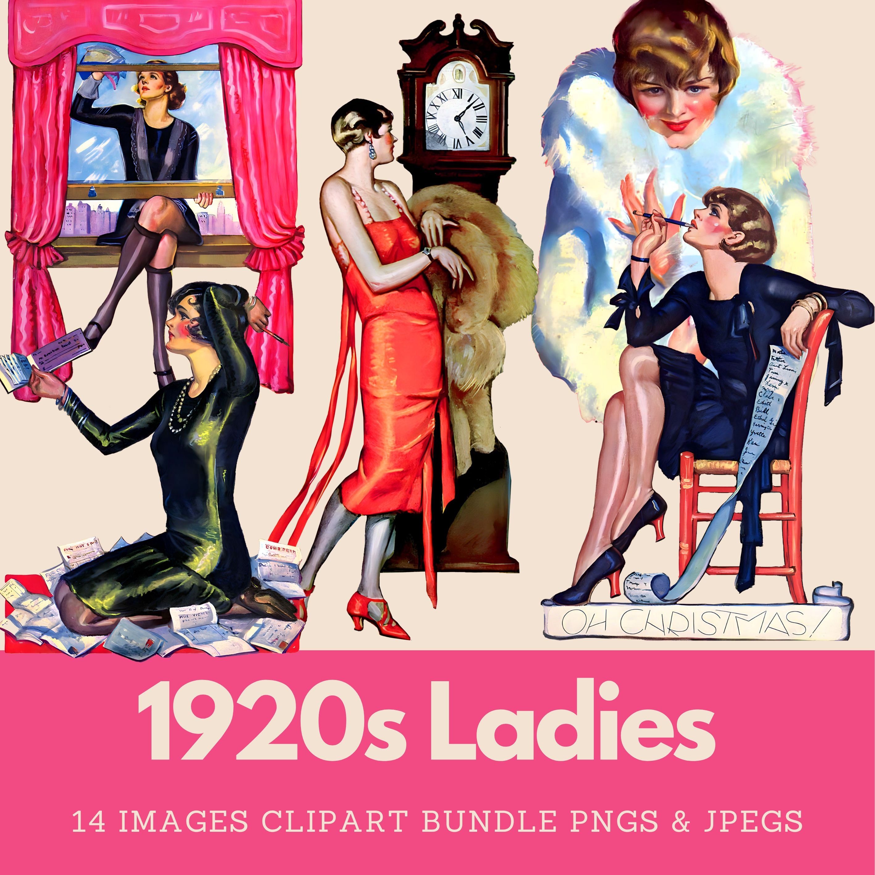 1920s Ladies Clipart Bundle for Junk Journals Scrapbooking 1920s ...