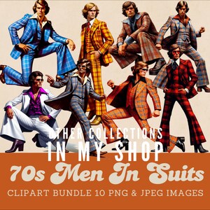 1970s Fashion Clipart Bundle Groovy 70s Clipart Mega Bundle 70s Fashion ...