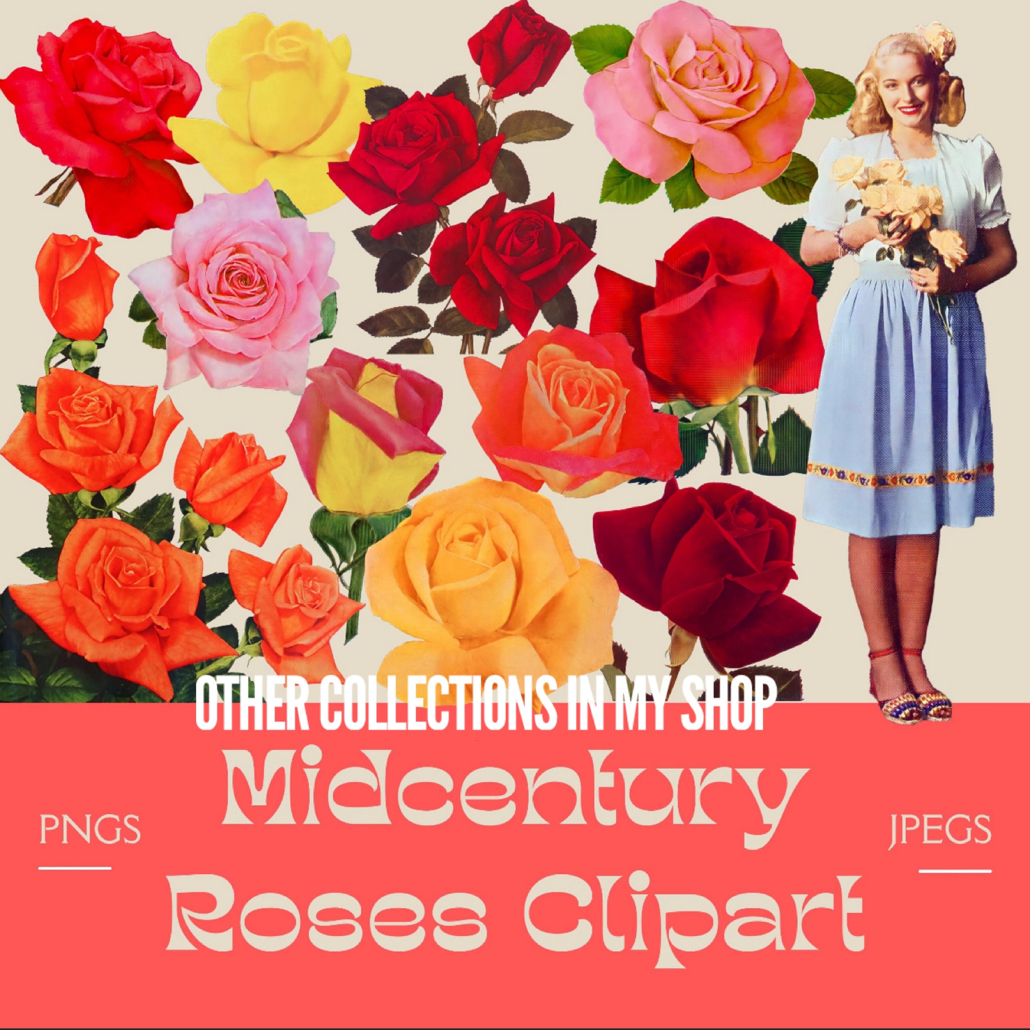 Victorian Flower Clip Art Bundle: Vintage Botanical Illustrations ...