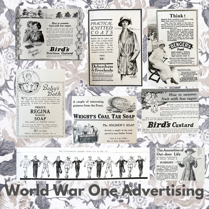 WW1 Advertising Ephemera Bundle: Vintage Ads From 1910s (digital ...
