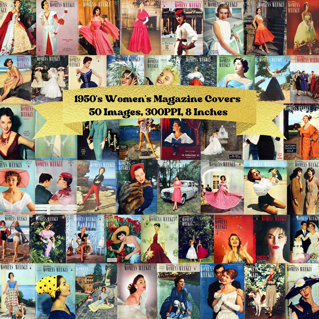 1950s Magazine Covers Clipart: Vintage Ephemera (digital Download) - Etsy