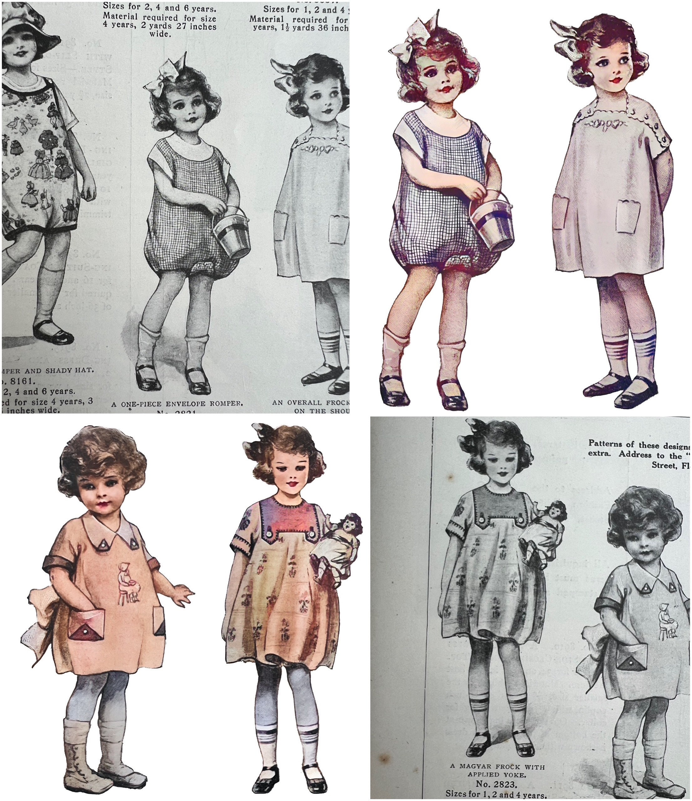 1920s Kids Fashion Clipart: Vintage Children PNG Bundle (digital ...