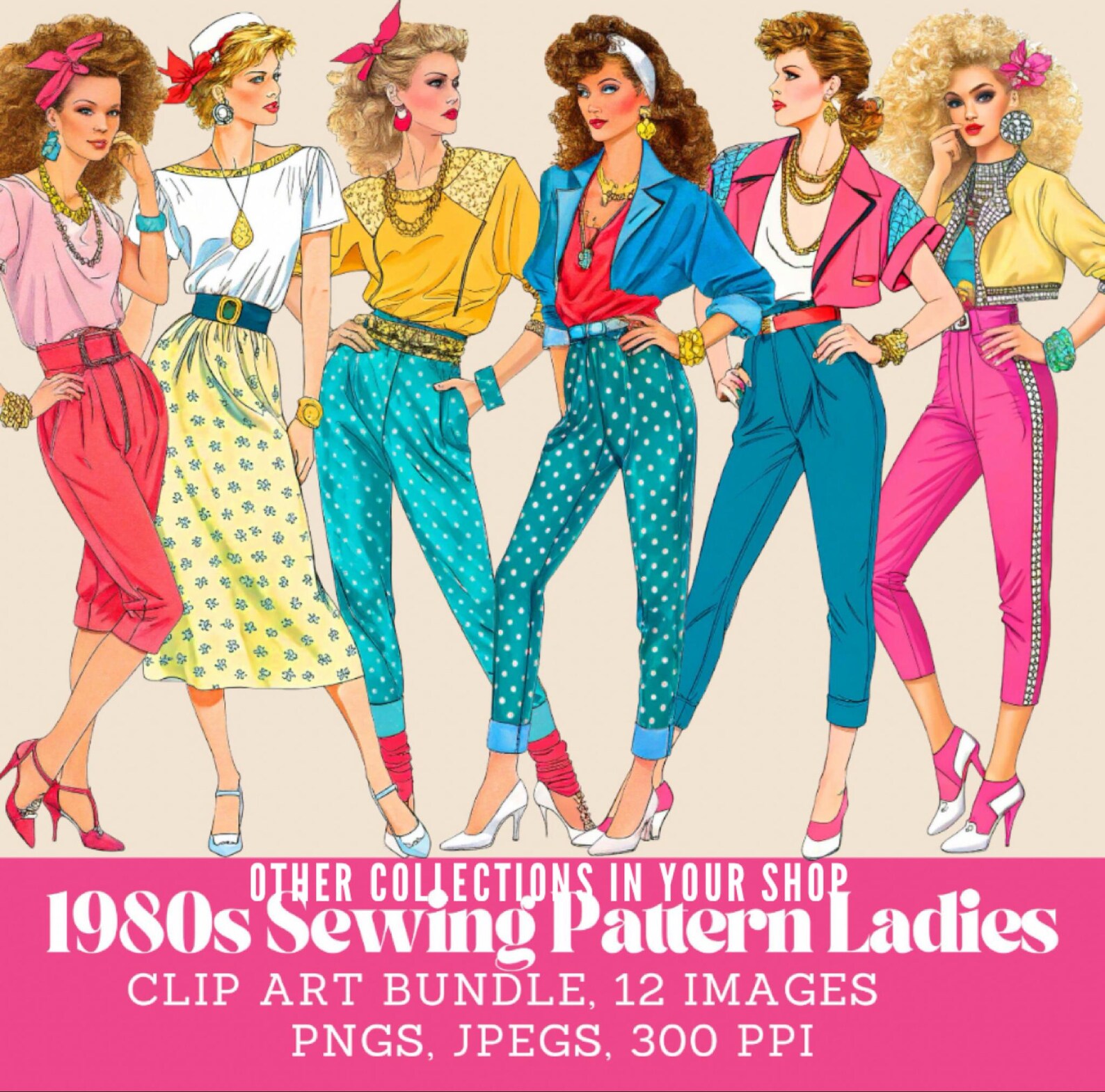 90s Grunge Fashion Clipart Bundle: Retro Women's Digital Images ...