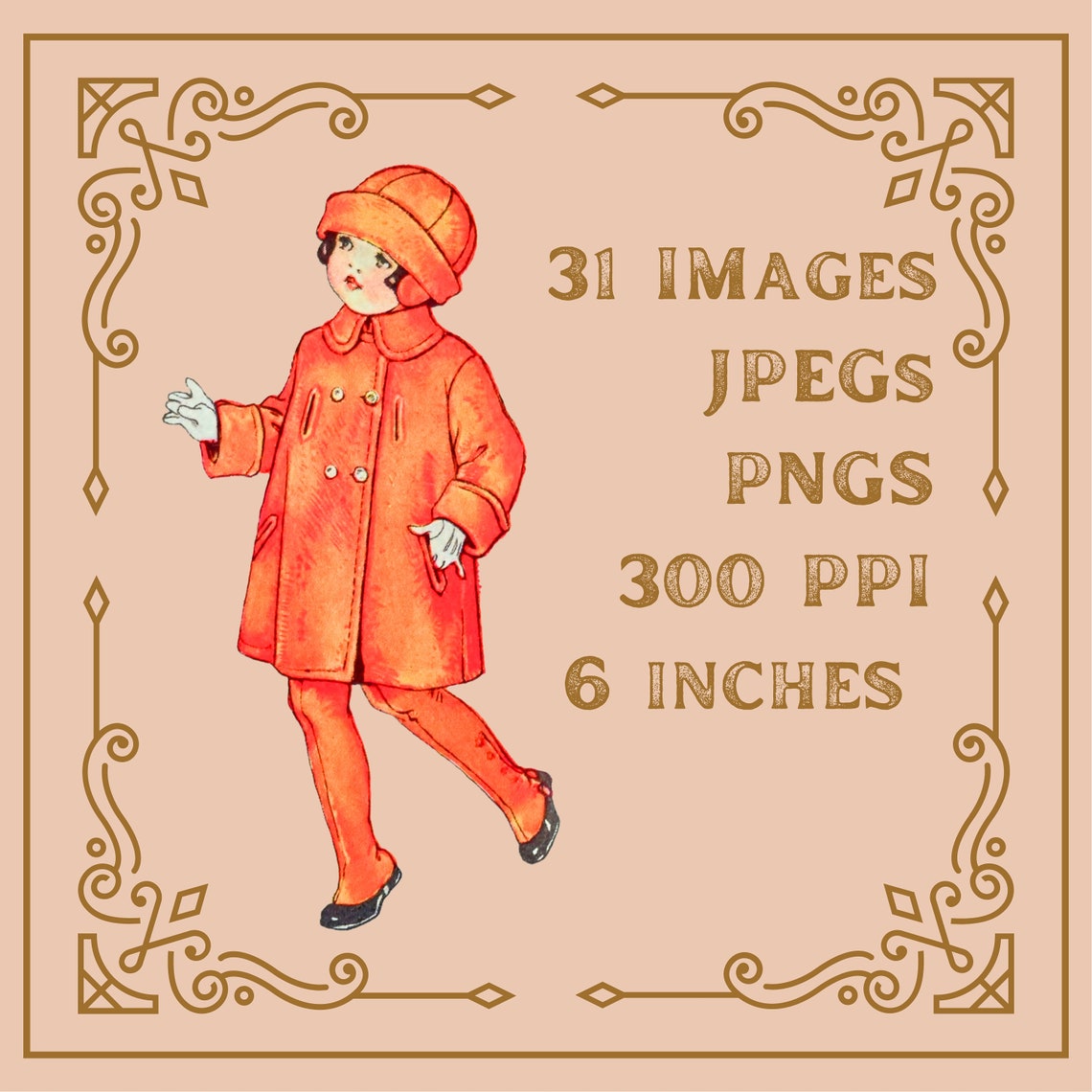1920s Children Fashion Clipart Kids Vintage Kids Clipart - Etsy