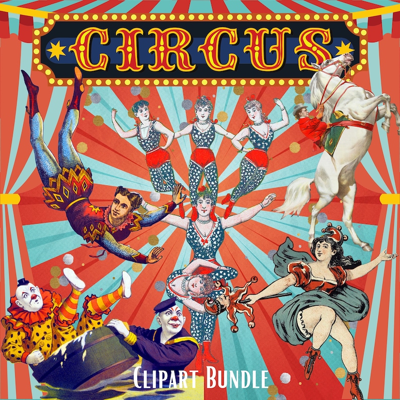 Victorian Circus Clipart Bundle Victorian Circus Acrobat Png - Etsy