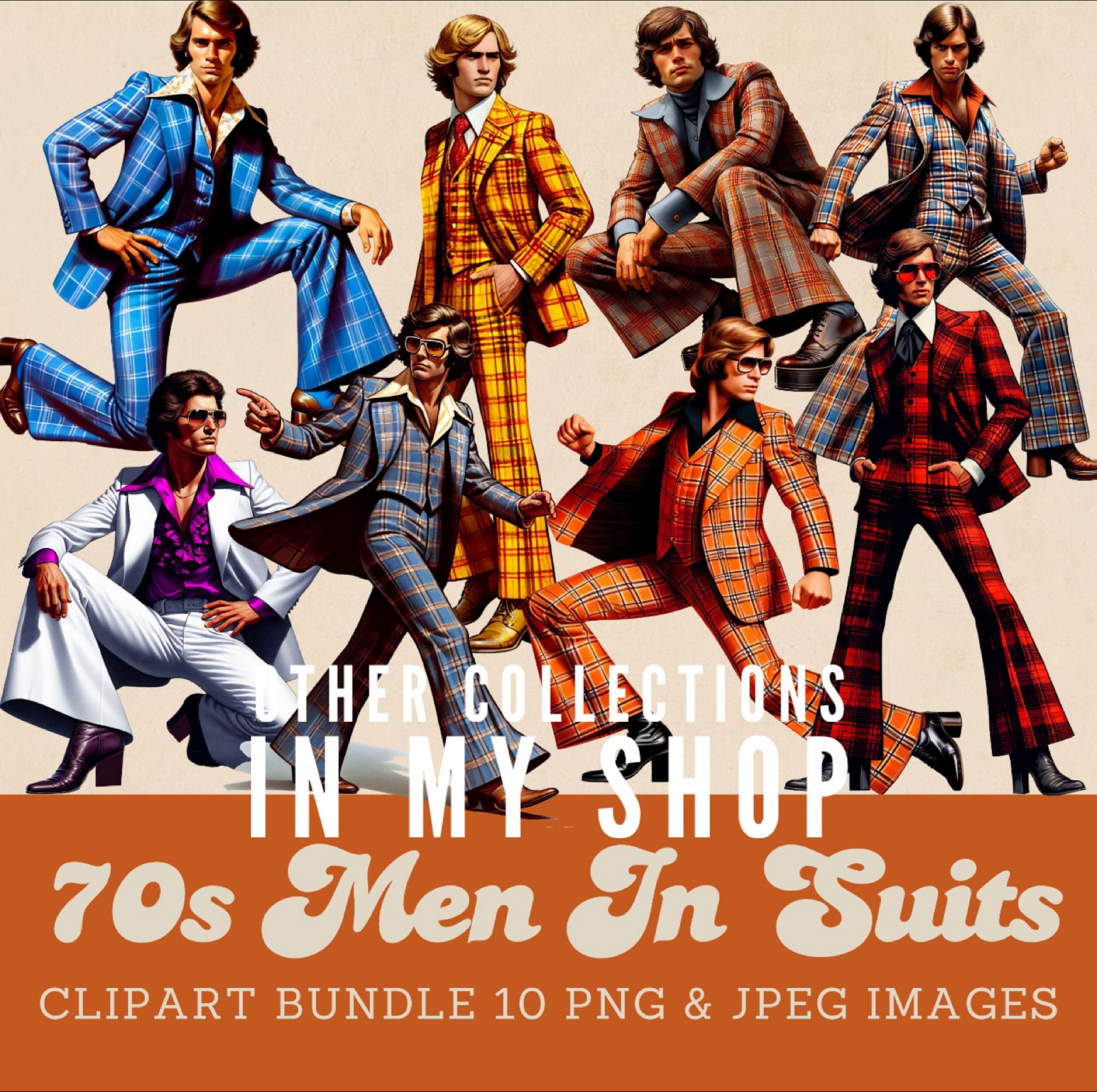 70s Disco Dancers Clip Art: Retro Party PNG, JPEG (digital Download) - Etsy