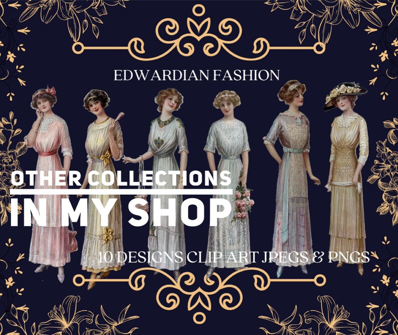 Edwardian Girls Clipart Bundle Harrison Fisher Vintage Women Digital ...