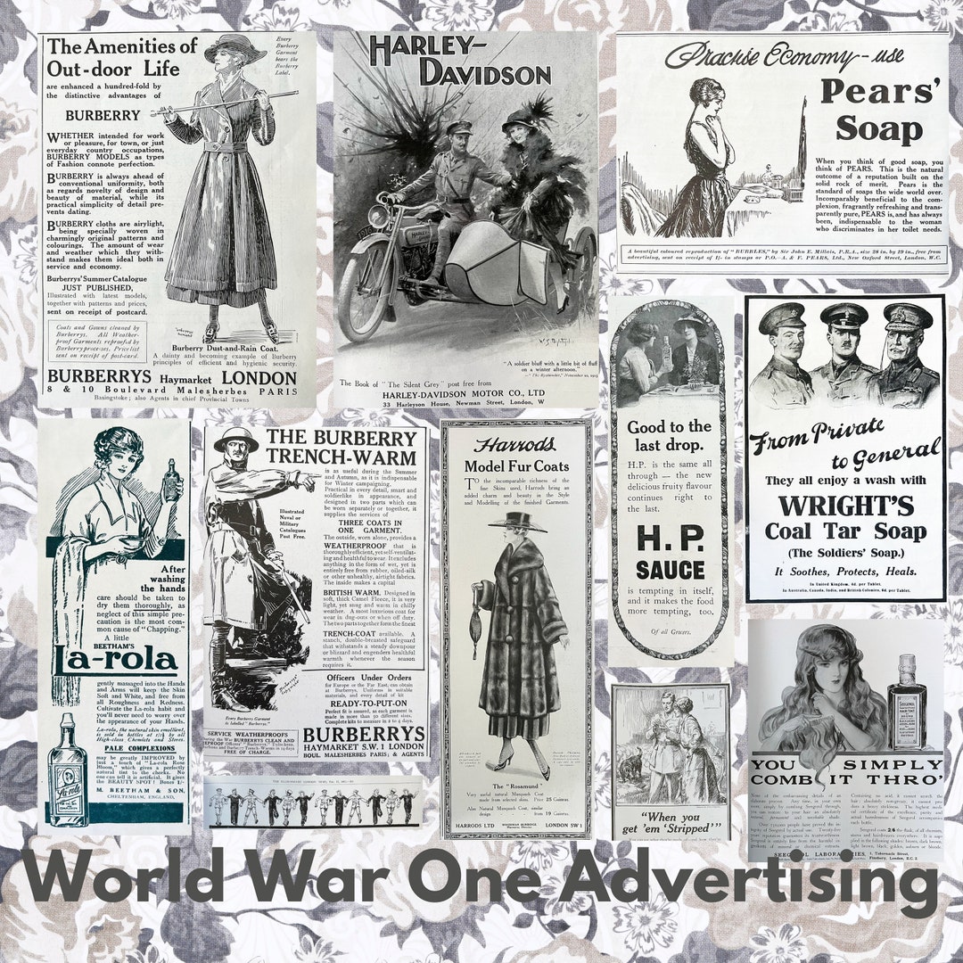 WW1 Advertising Ephemera Bundle: Vintage Ads From 1910s (digital ...