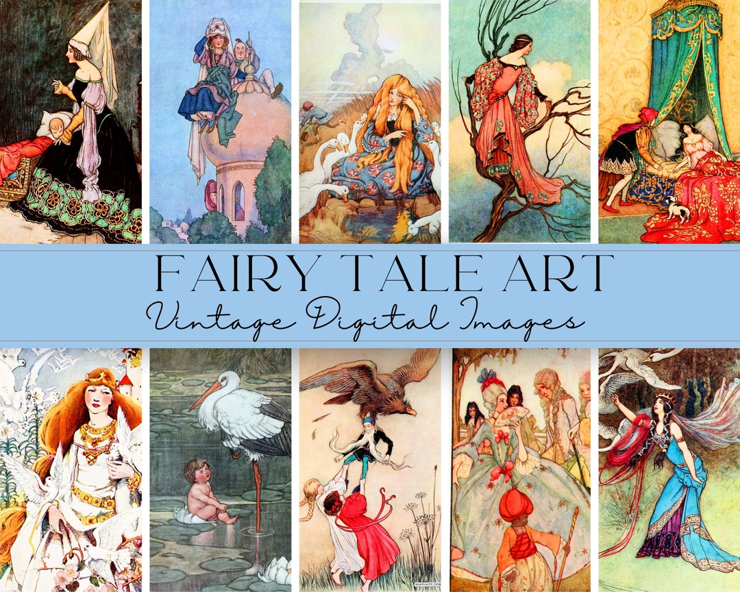 Vintage Fairytale Clip Art Bundle Fairy Tale Digital Download Antique ...